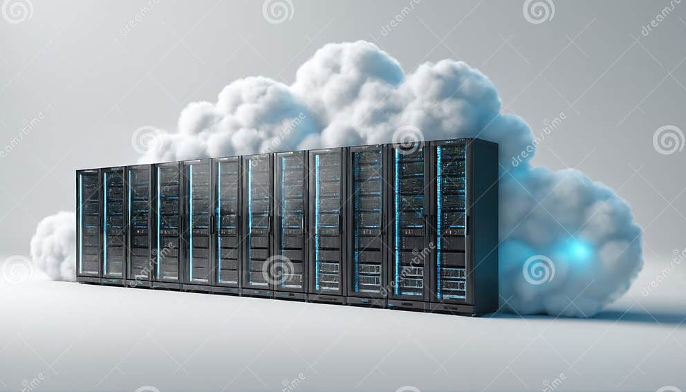 High-performance Server Rack with Cloud Computing Concept in Modern ...