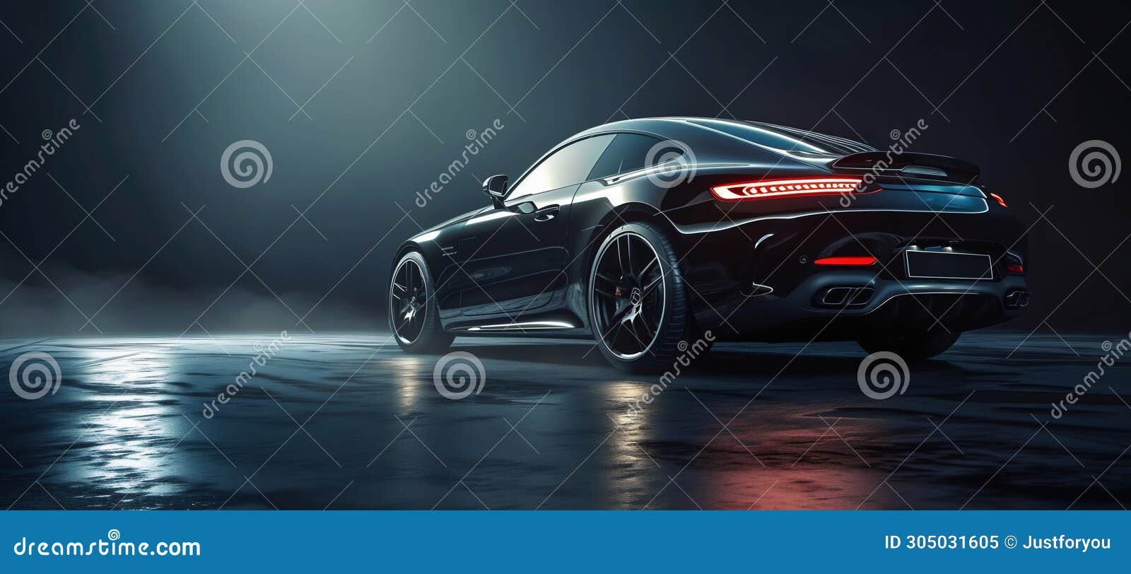 High-Performance Sports Car in Dramatic Lighting. Generative Ai Stock ...