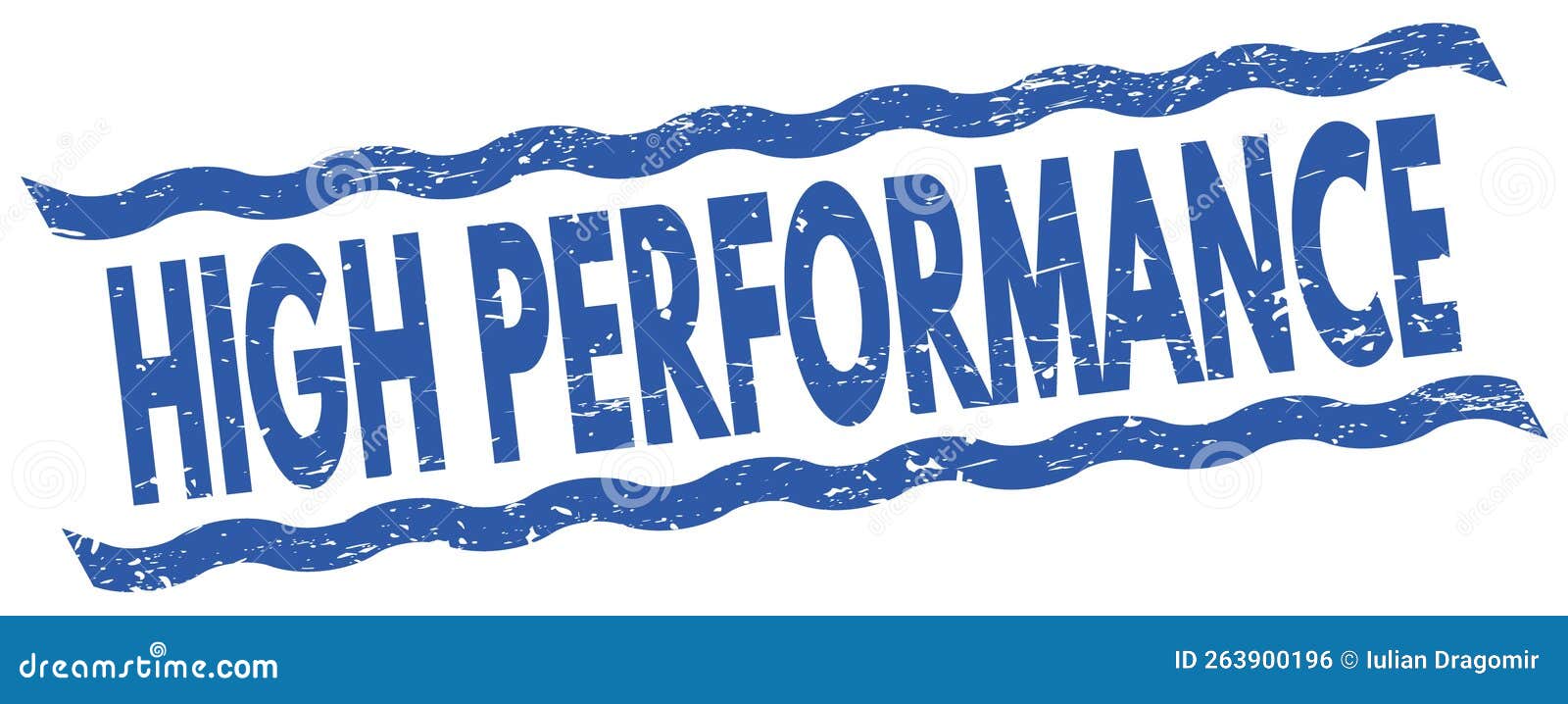 HIGH PERFORMANCE Text on Blue Lines Stamp Sign Stock Illustration ...