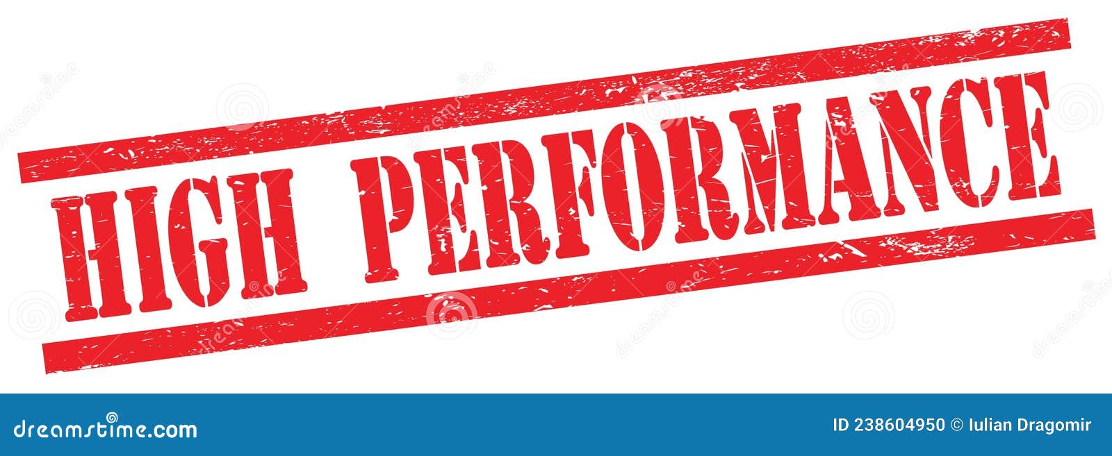 HIGH PERFORMANCE Text on Red Grungy Rectangle Stamp Stock Illustration ...