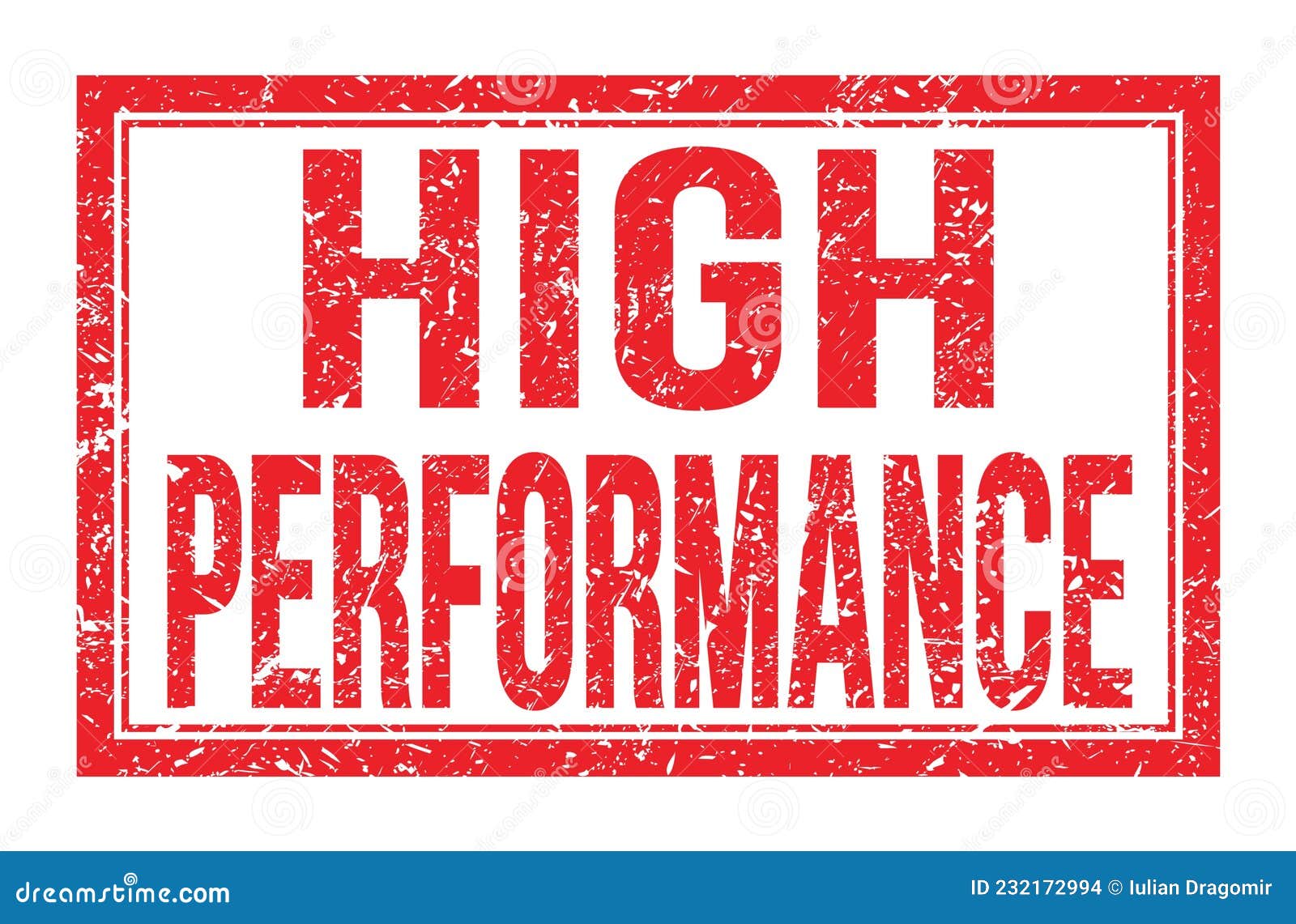 HIGH PERFORMANCE, Words on Red Rectangle Stamp Sign Stock Illustration ...