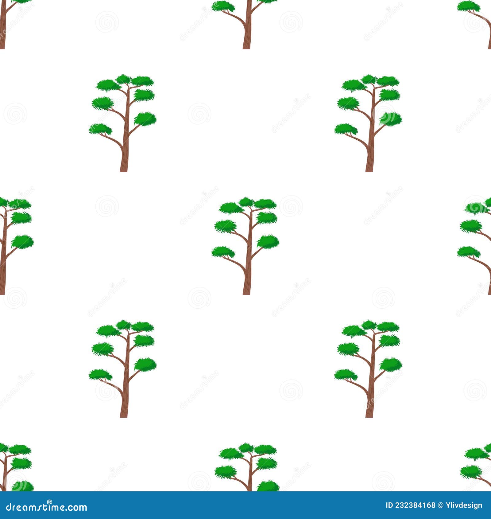 High Pine Tree Pattern Seamless Vector Stock Vector - Illustration of ...