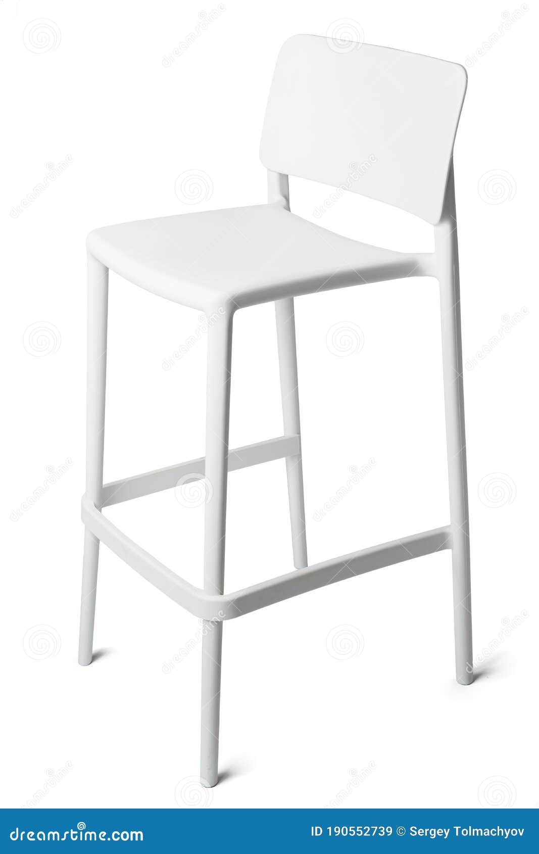High Plastic Bar Stool Isolated on White Stock Image - Image of object ...