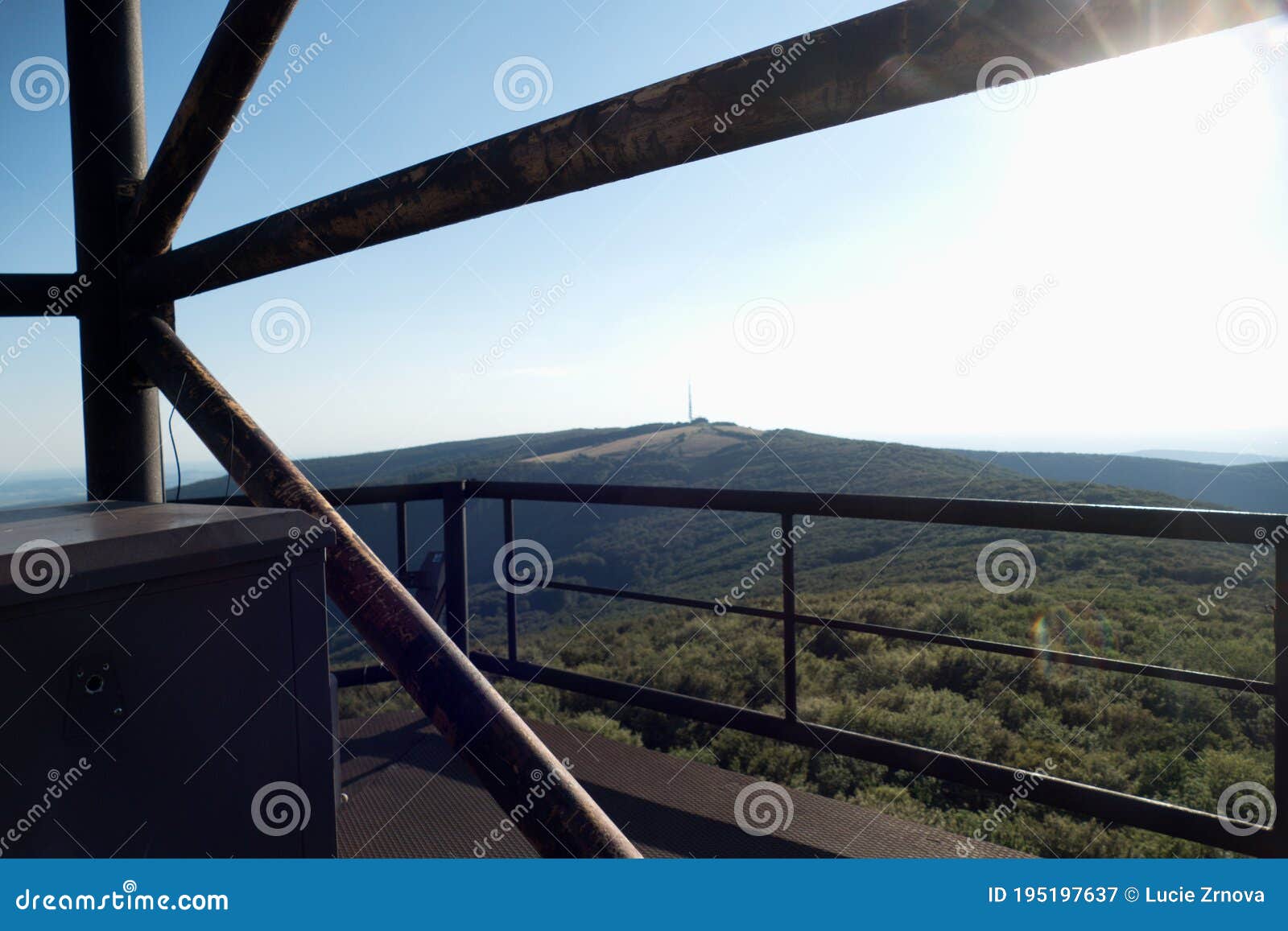 High Platform of an Old Abandoned Antenna Tower Stock Image - Image of ...