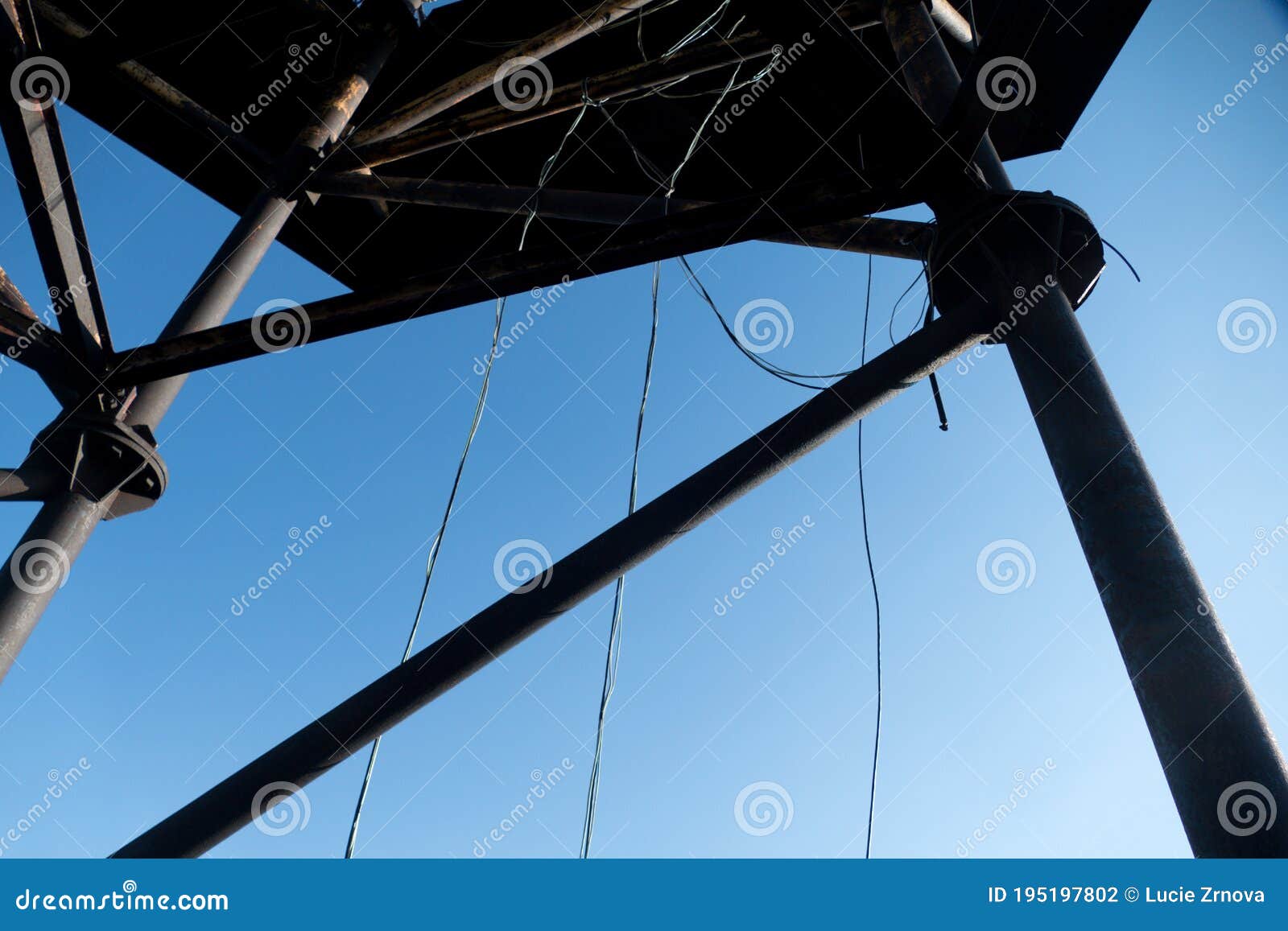 High Platform of an Old Abandoned Antenna Tower Stock Photo - Image of ...