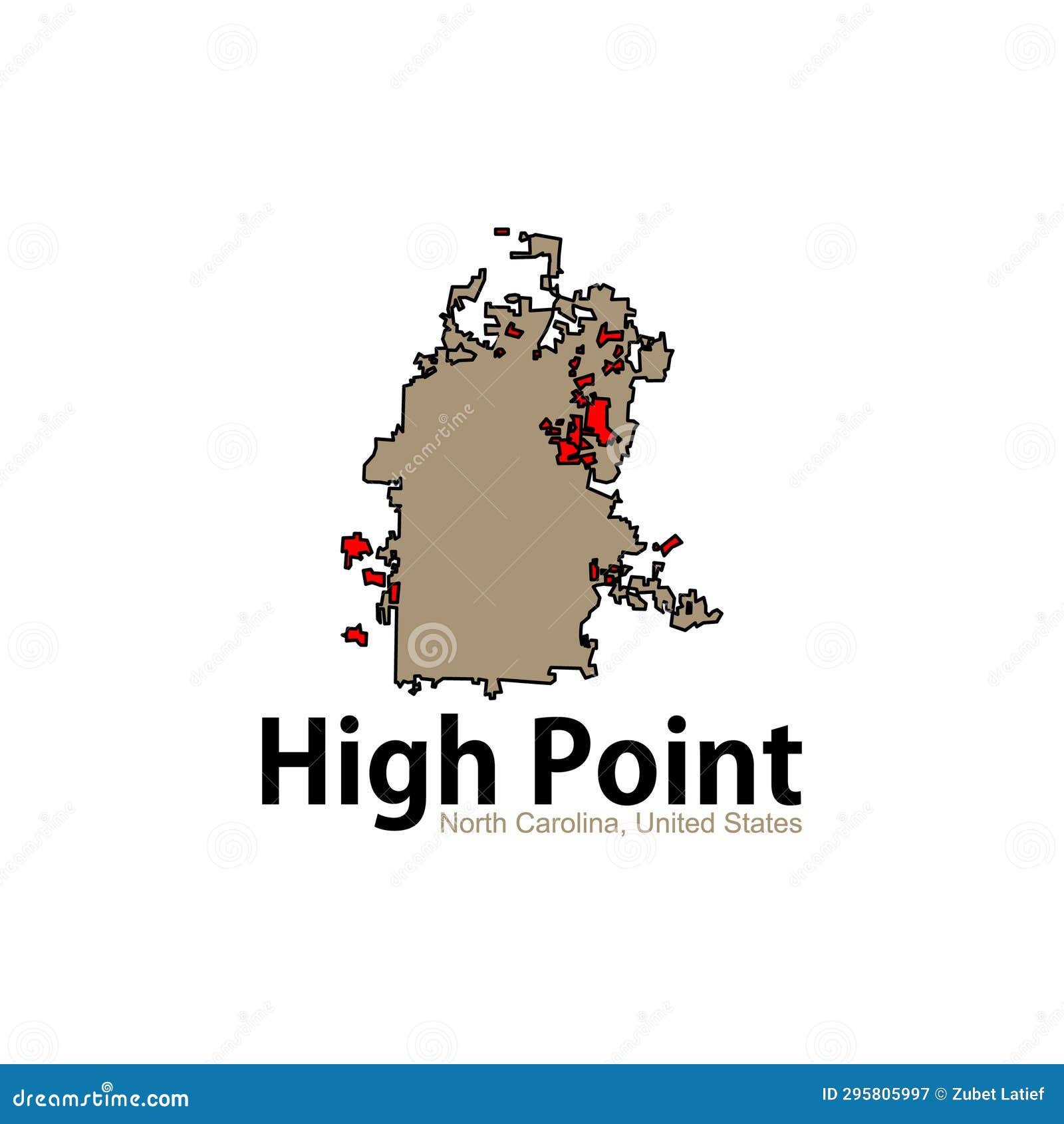 High Point City North Carolina Map Geometric Logo Stock Vector ...