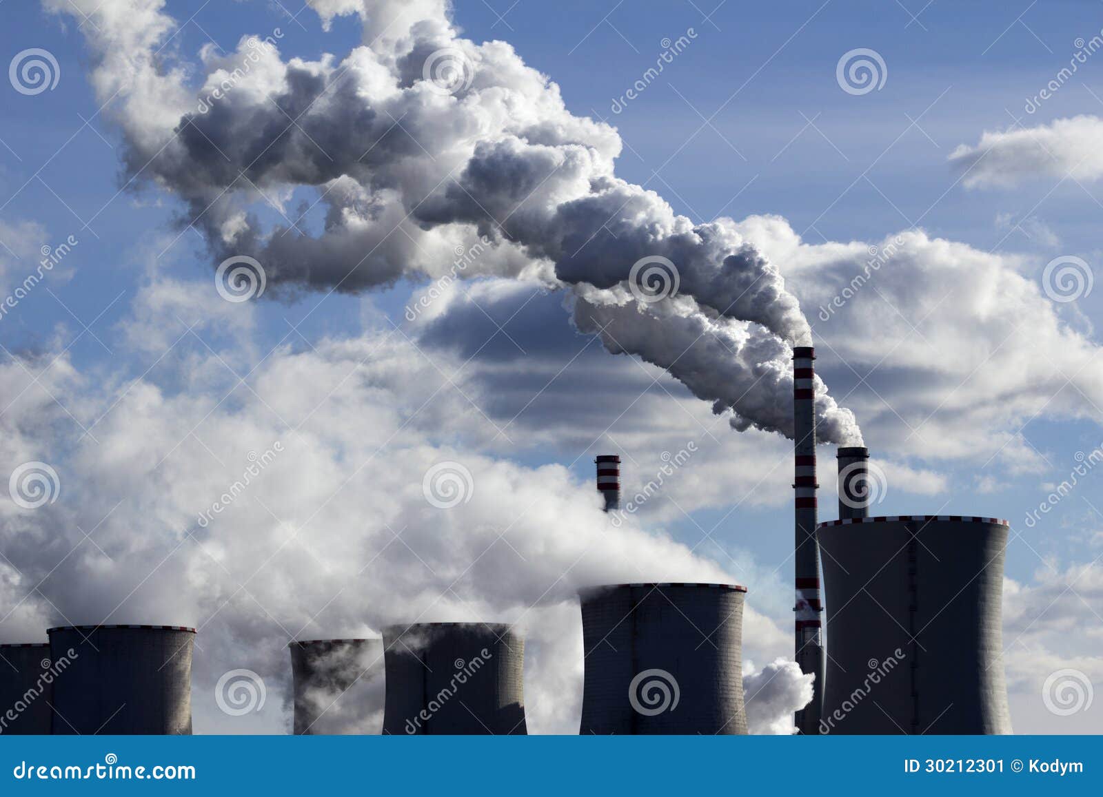 Pollution from Coal Power Plant Stock Image - Image of danger, building ...