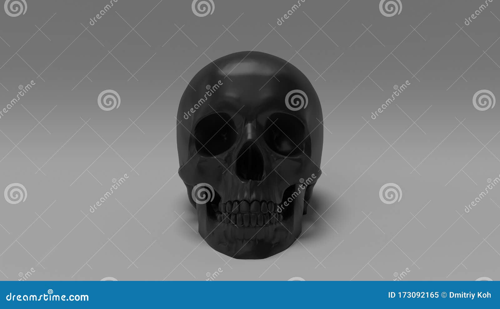 High Poly Anatomically Correct Render of Human Skull Stock Illustration ...