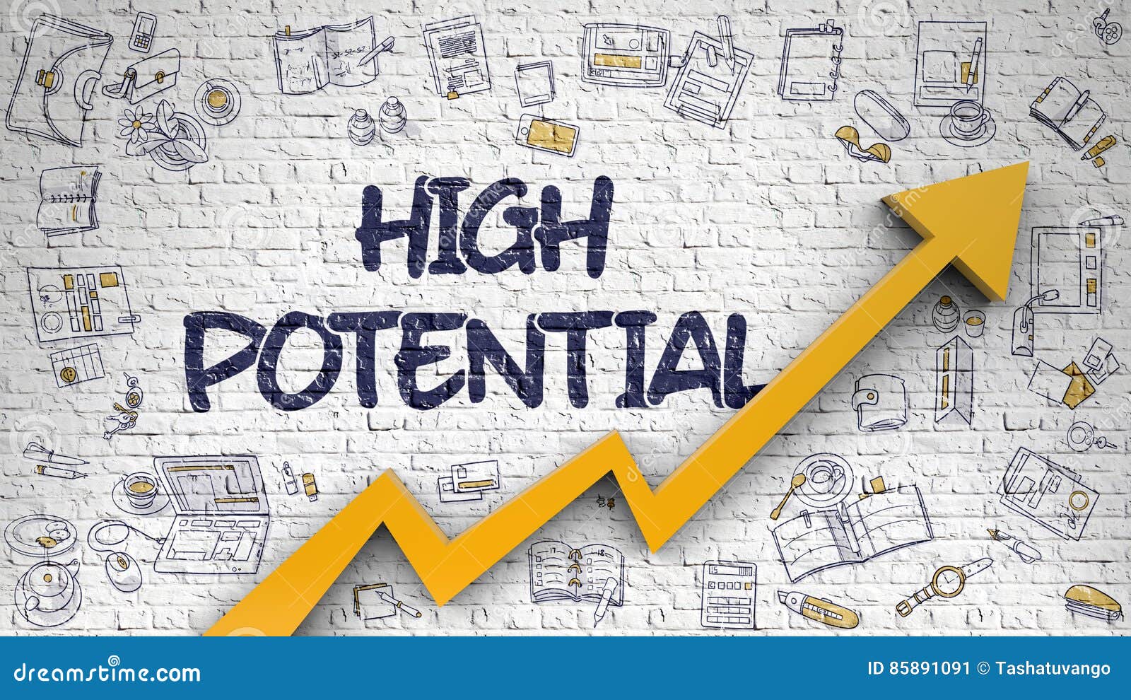 High Potential Drawn on White Wall. Stock Illustration - Illustration ... High Potential Drawn on White Wall. Stock Illustration - Illustration ...