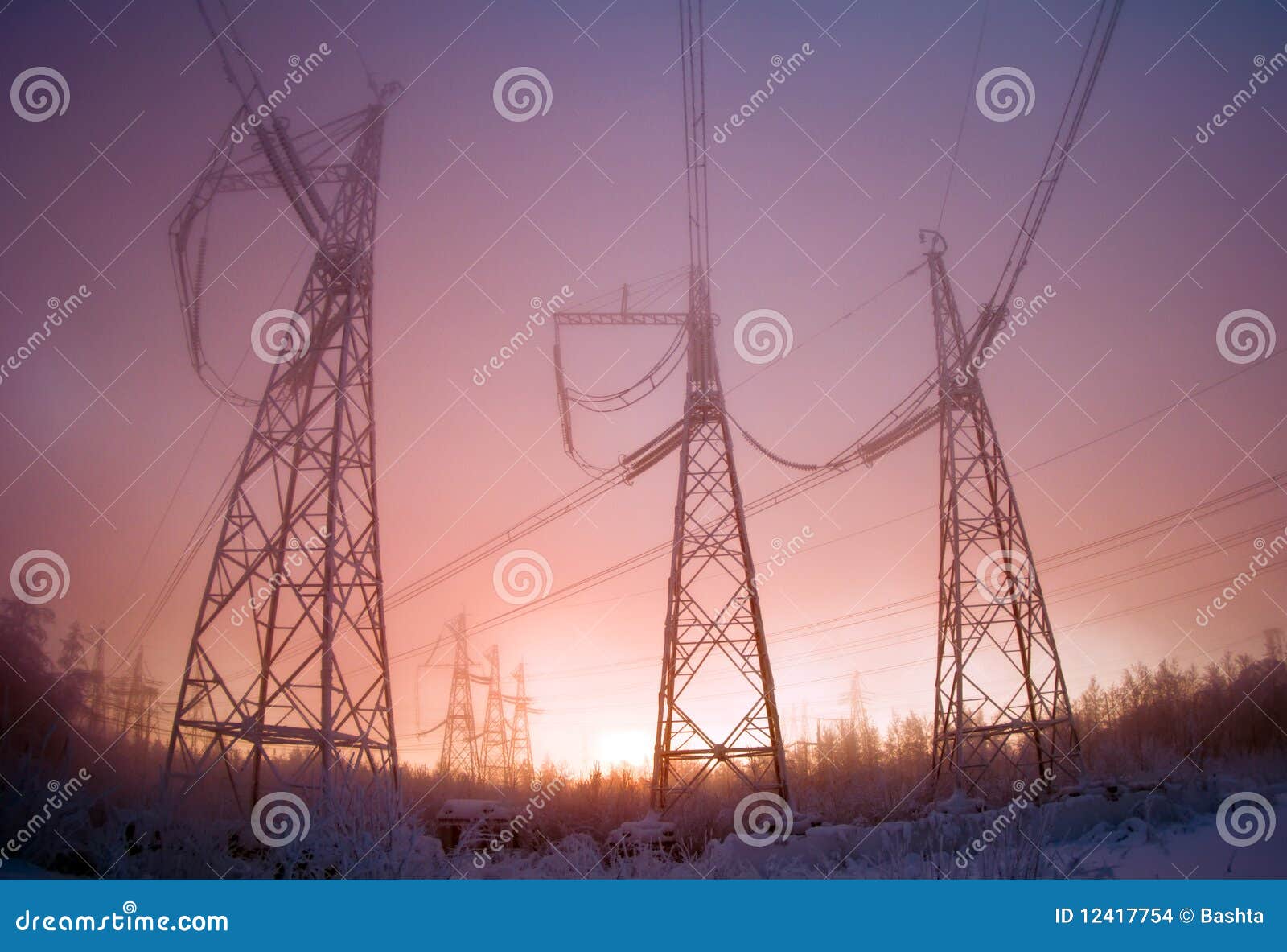 High power stock photo. Image of supply, frozen, dusk - 12417754