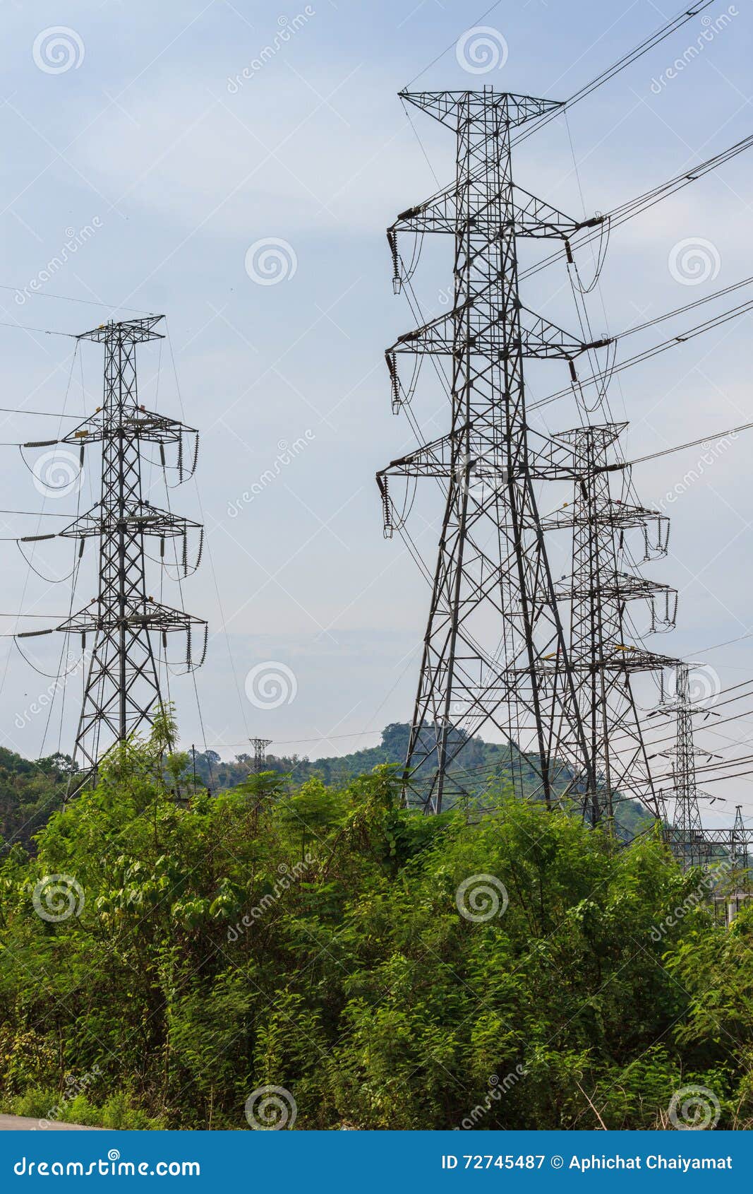 High power cable tower stock image. Image of cabling - 72745487