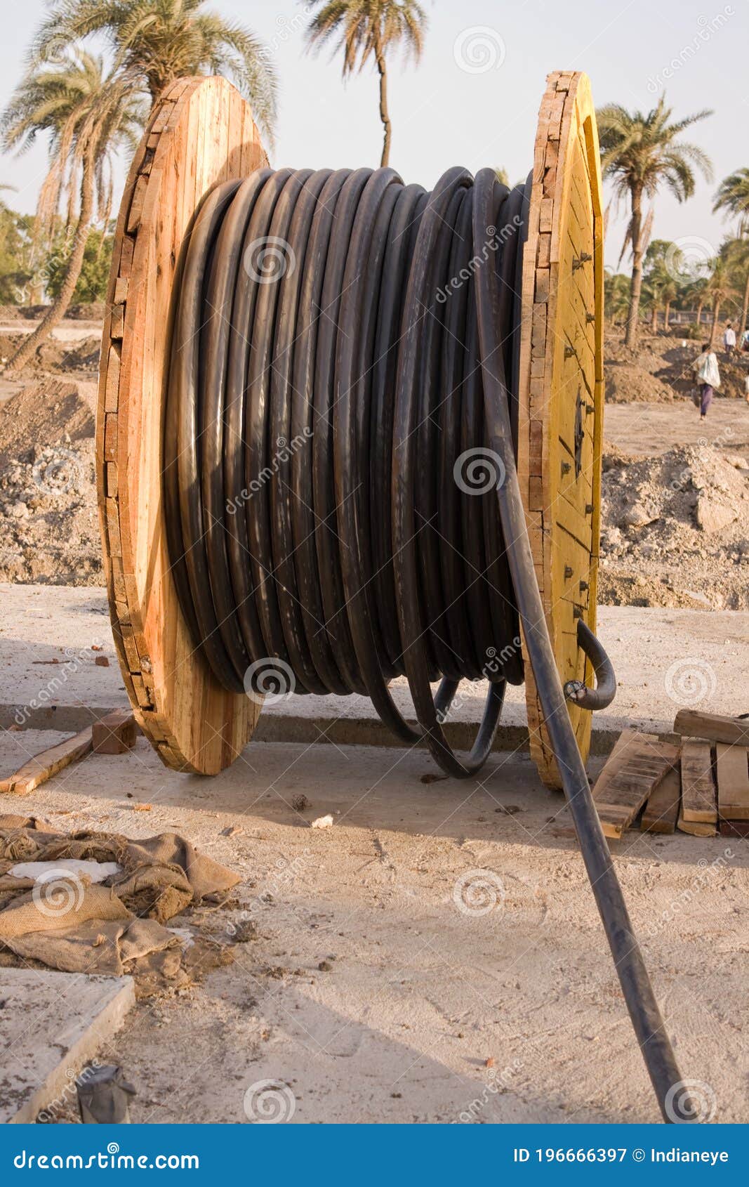 High Power Electric Cable Spool Stock Image - Image of bobbin, core ...