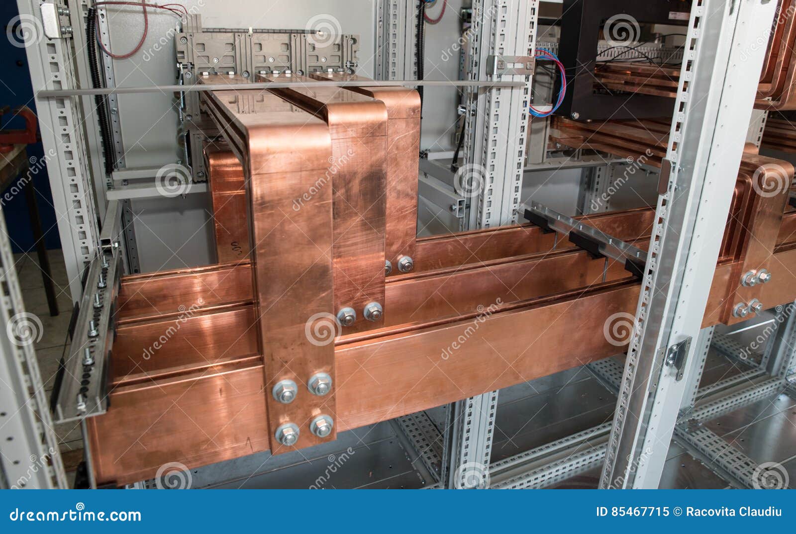 High Power Electrical Board with Copper Bars Stock Image - Image of ...