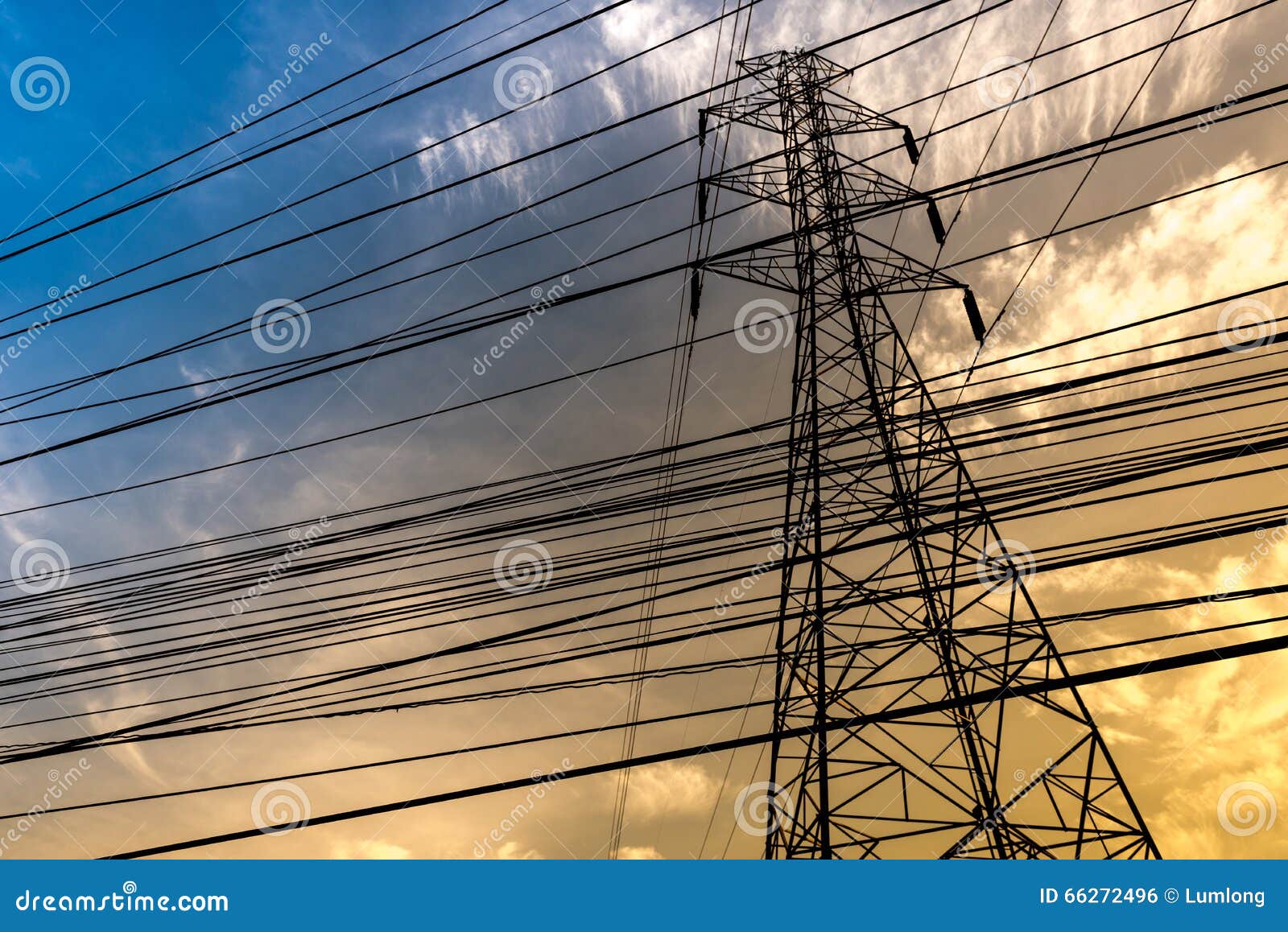 Power Electrical Lines From Hydro Electric Plant By Road And Fields ...