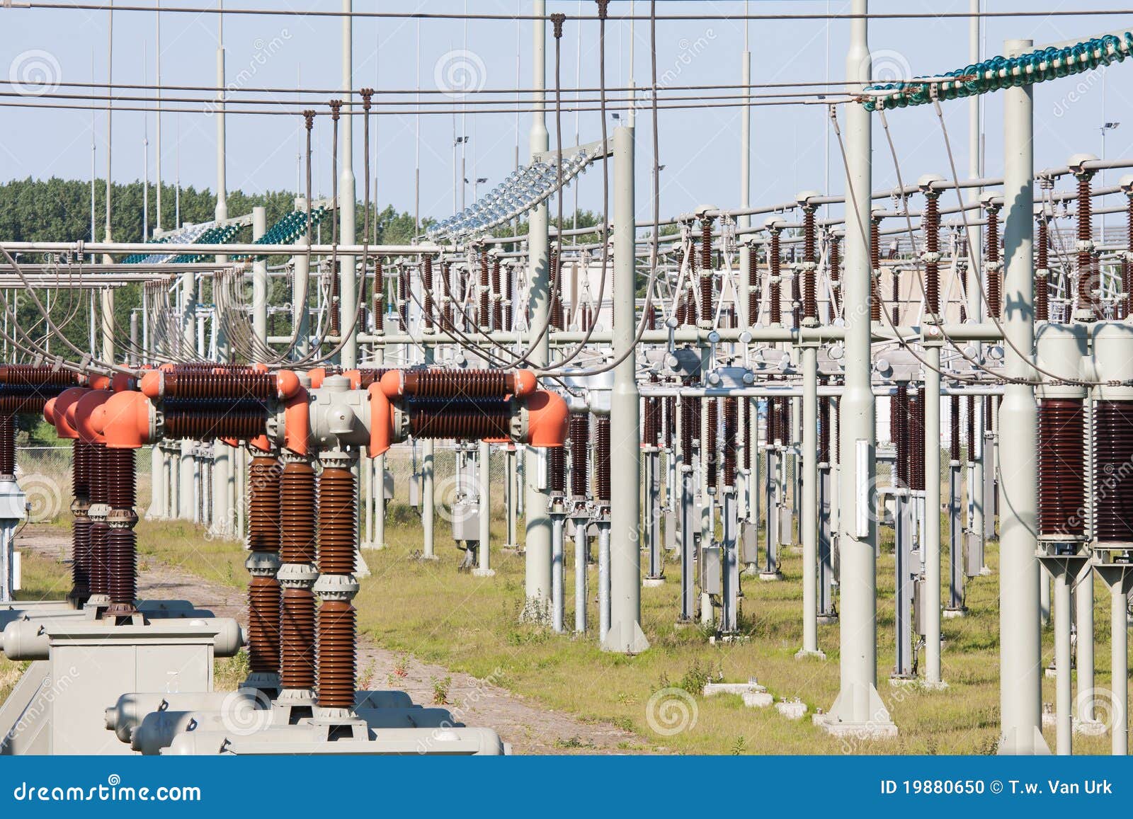 High Power Electricity System with Transformers Stock Photo - Image of ...