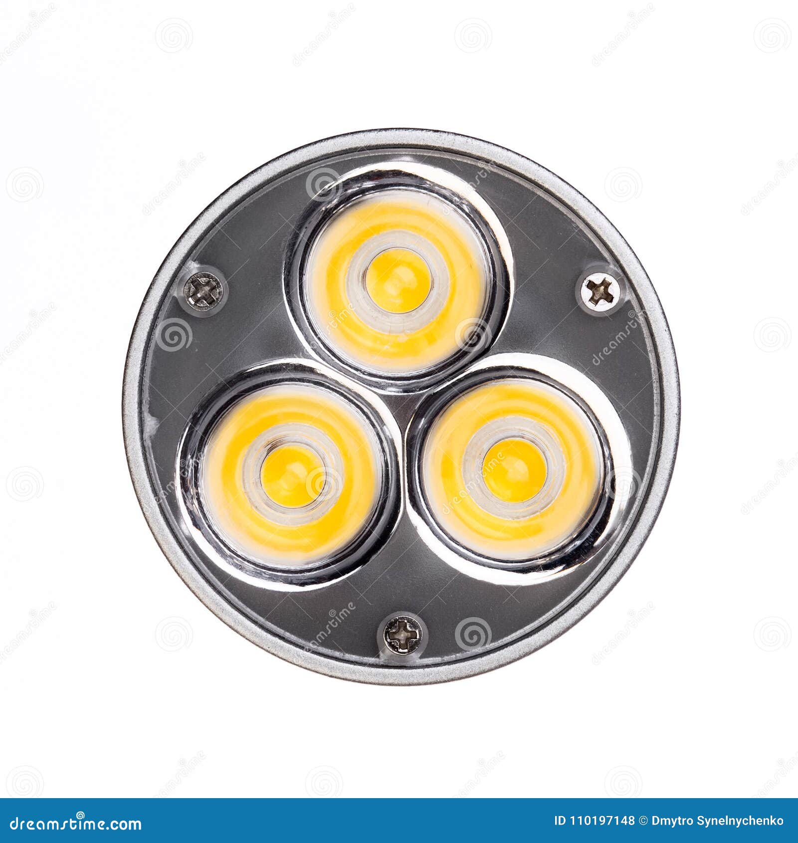 High Power LED Light Bulb on Isolated on White Stock Photo - Image of ...