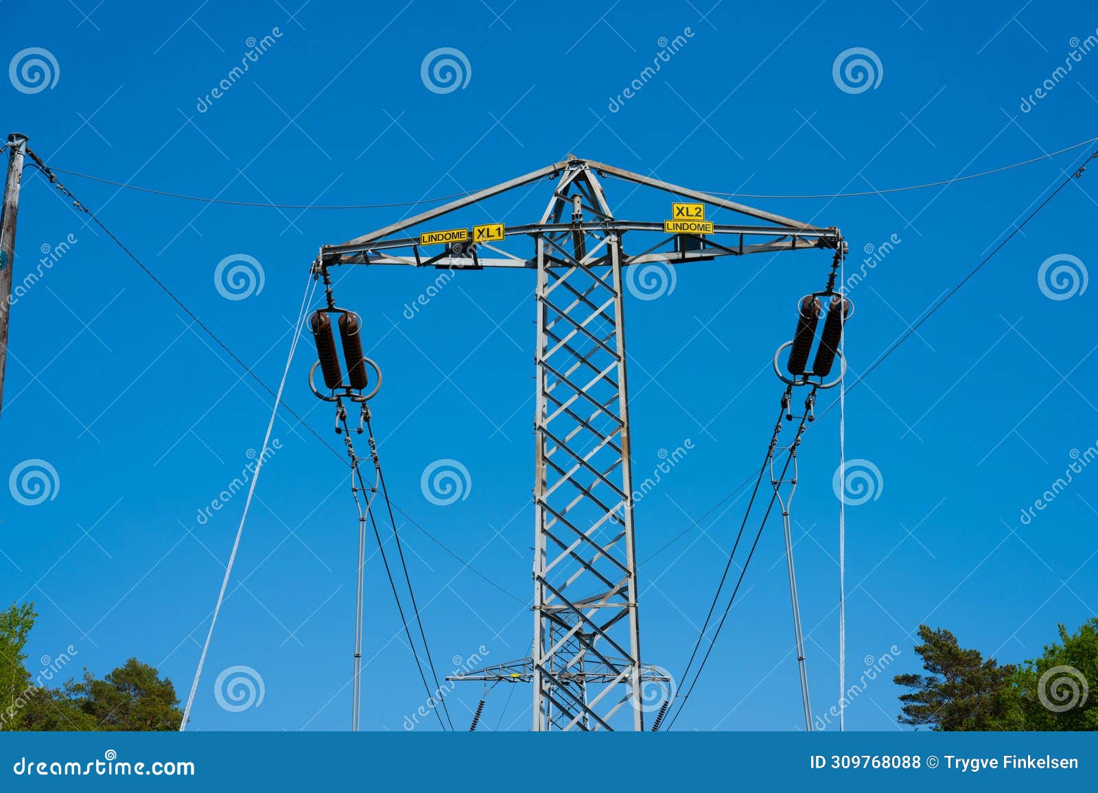 High Power Lines Terminating To a Ground Station.. Stock Photo - Image ...