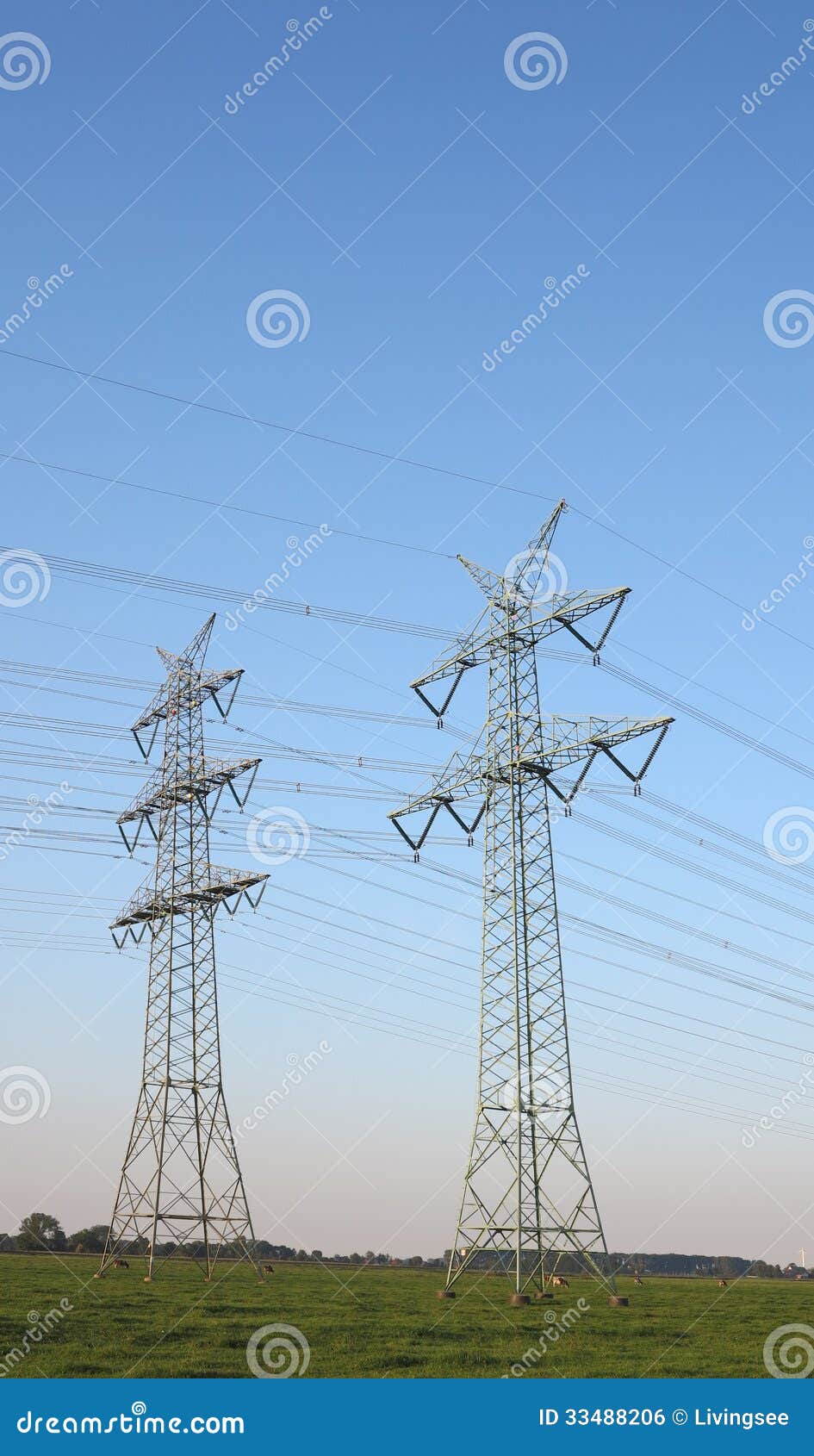 High power lines stock photo. Image of distribution, environment - 33488206