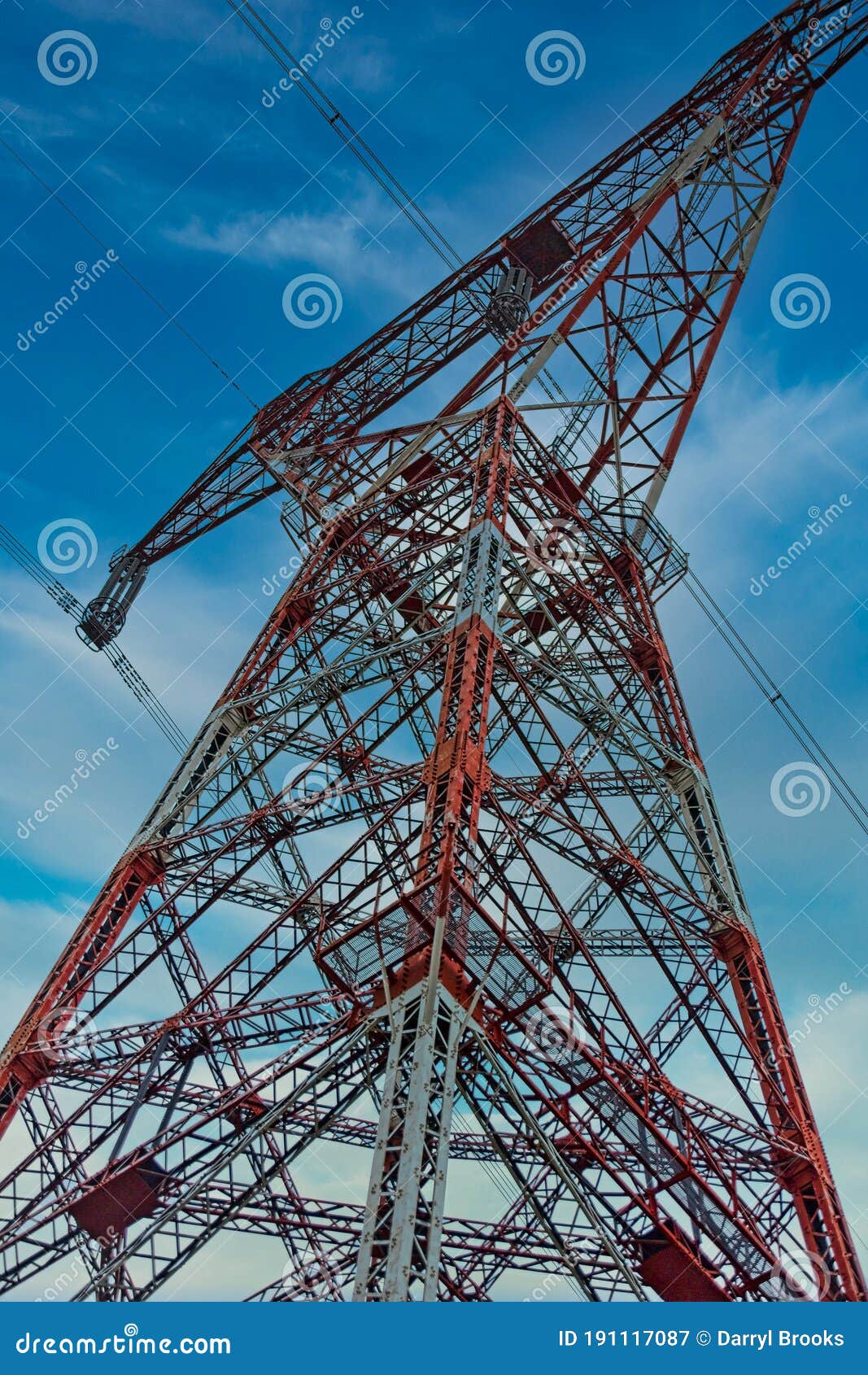 High Power Pylon on Blue stock image. Image of equipment - 191117087