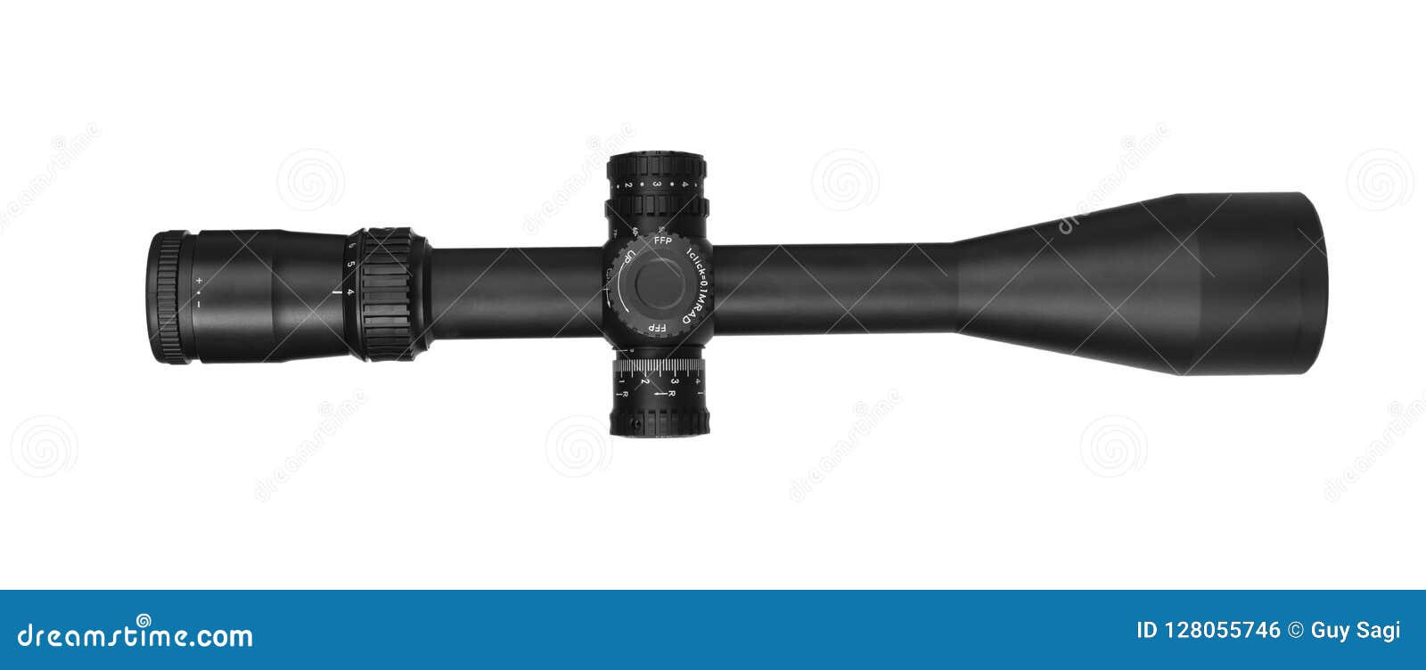Sniper Scope Isolated on White Stock Photo - Image of gray, black ...