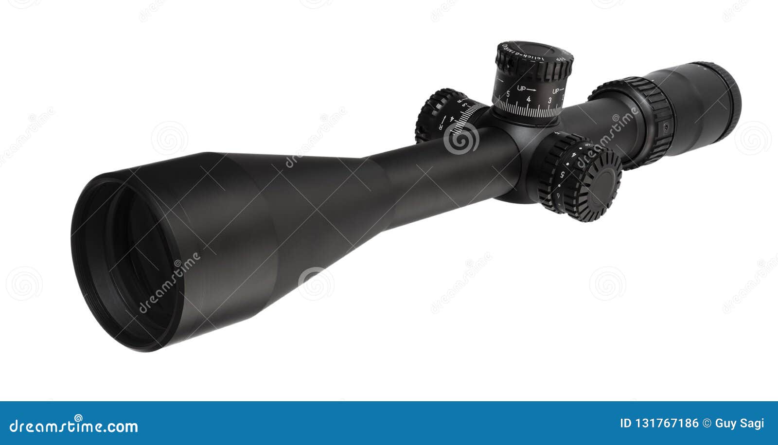 High Power Rifle Scope on a White Background Stock Photo - Image of ...