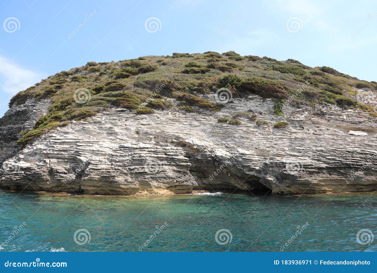 High Precipitous Cliff on the Mediterranean Sea in Stock Image - Image ...
