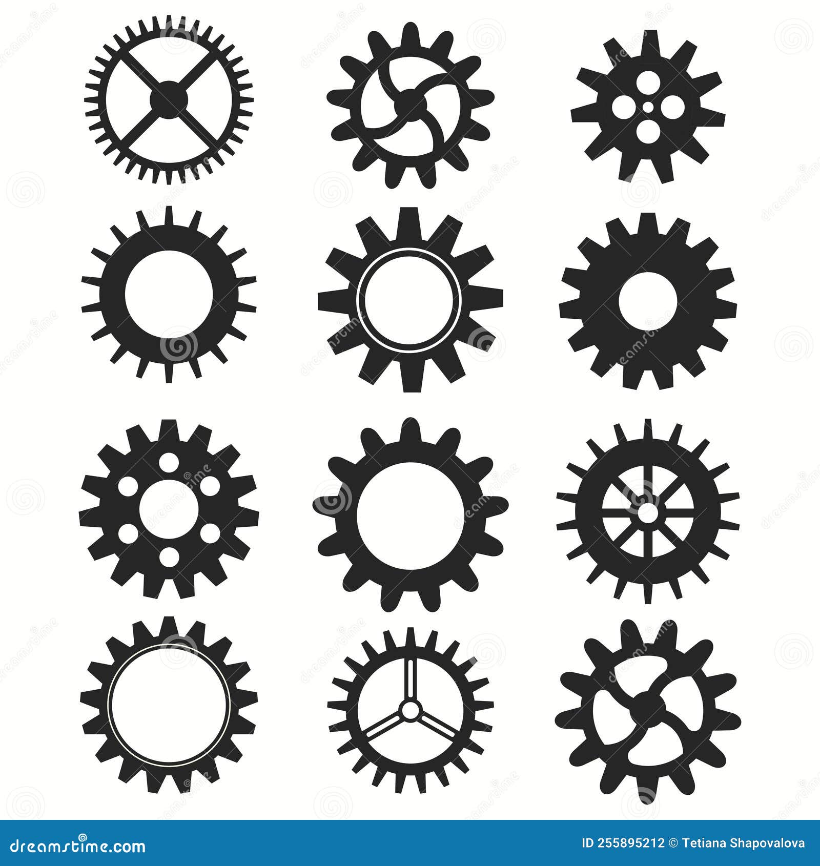 High Precision Gears Set. Vector Stock Vector - Illustration of ...