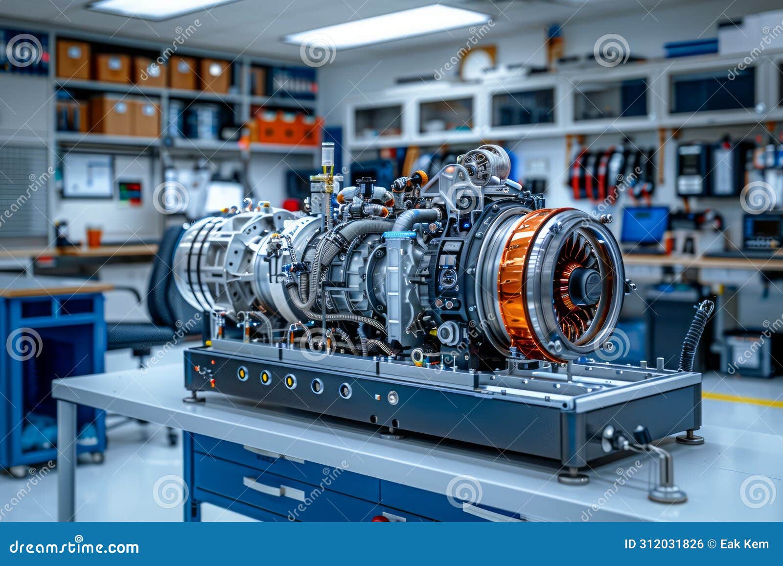 High Precision Jet Engine on Display in Industrial Aerospace ...