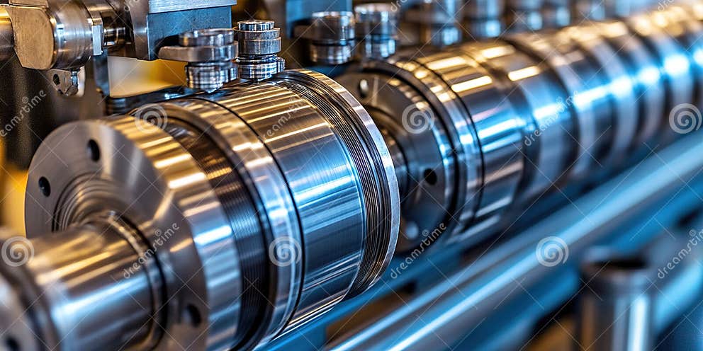 High Precision Metal Components in an Industrial Setting Showcasing ...