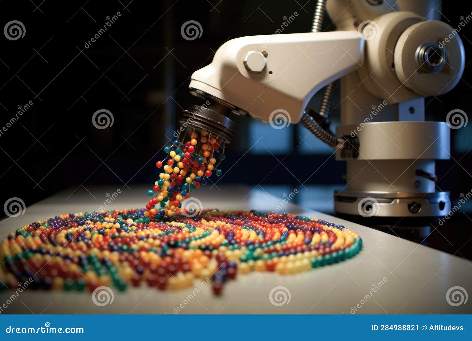 High Precision Robotic Arm Sorting Pills Stock Illustration ...