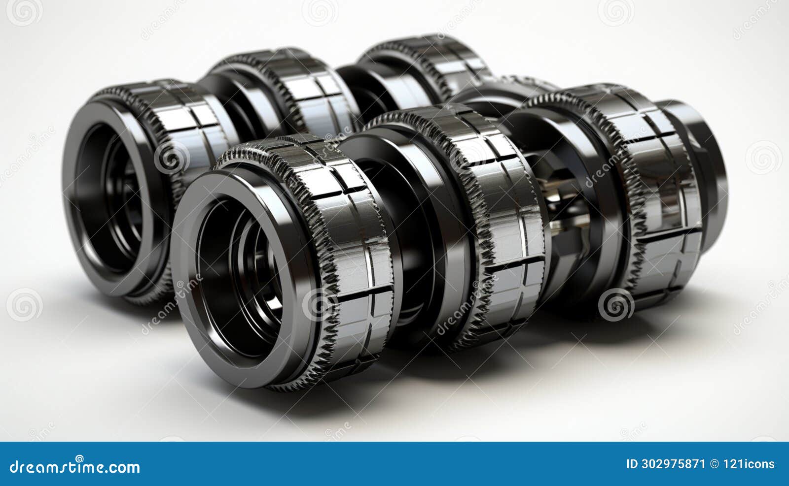 High Pressure Couplings on White Background Stock Illustration ...