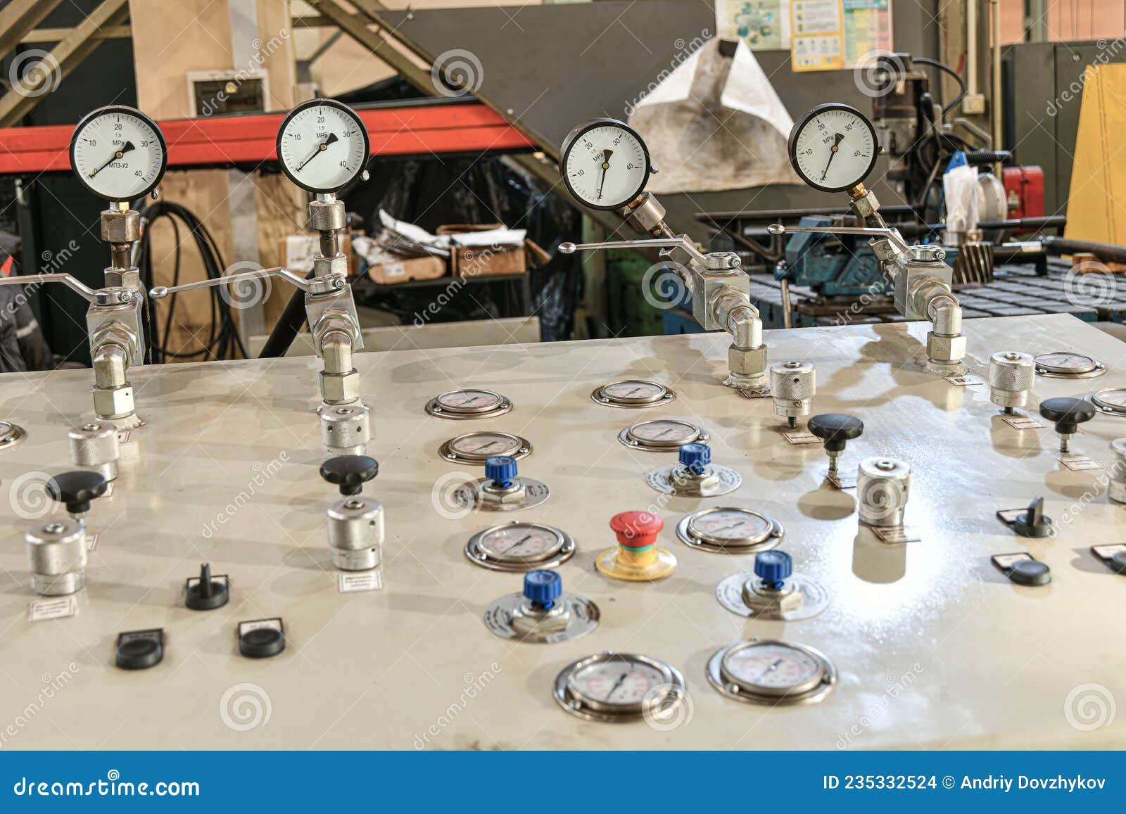 High Pressure Gauges on the Control Panel of the Hydraulic Oil Station ...