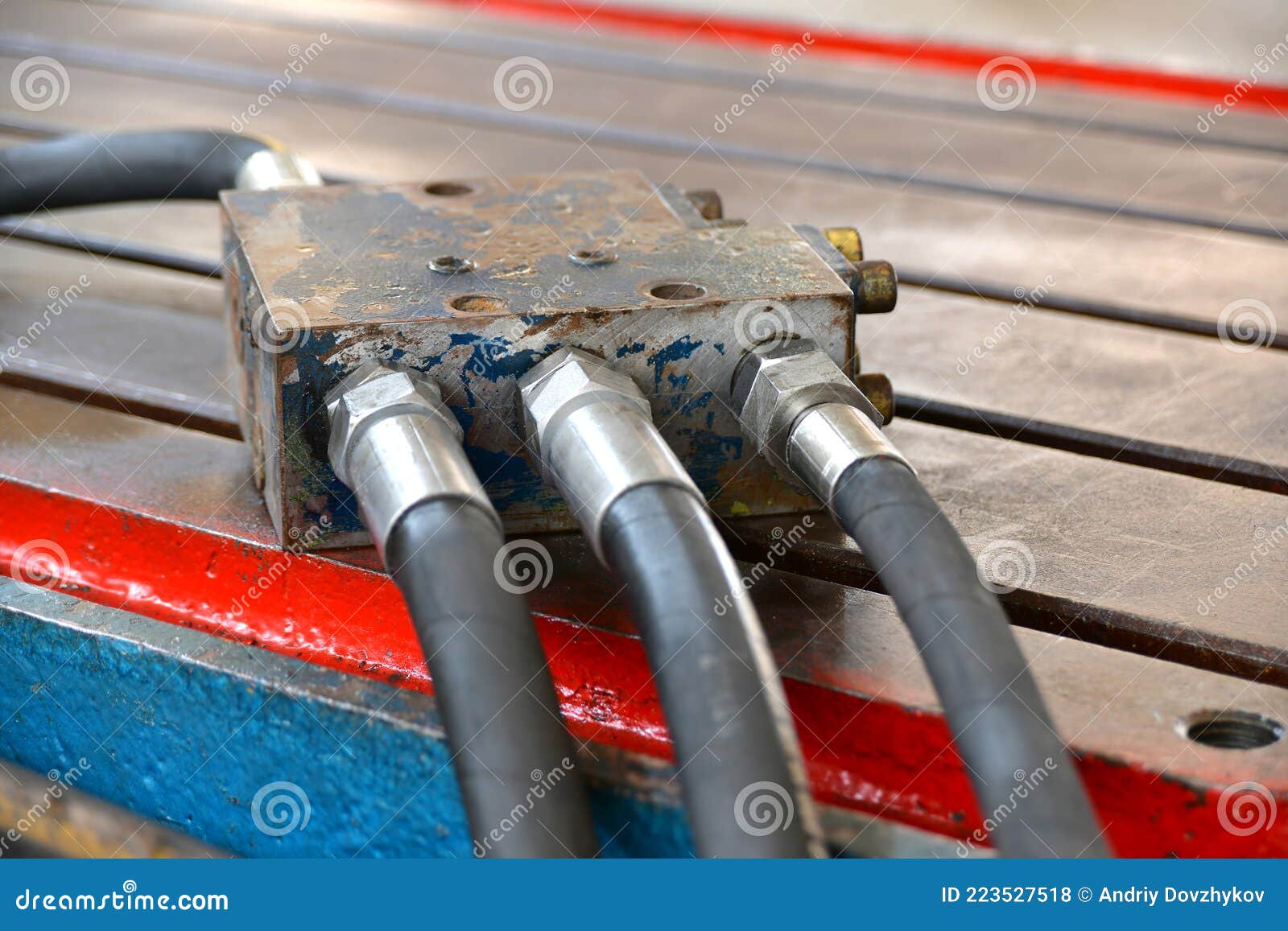 High Pressure Oil Hoses in the Feed Distributor Stock Photo - Image of ...