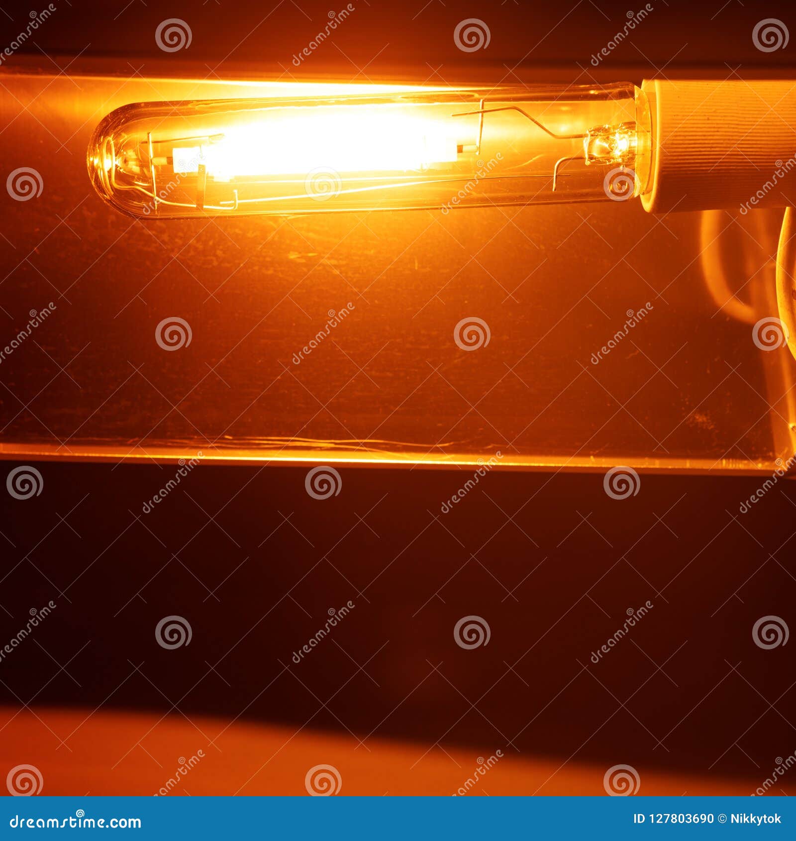 High Pressure Sodium Lamp HPS Orange Light Stock Photo - Image of macro ...