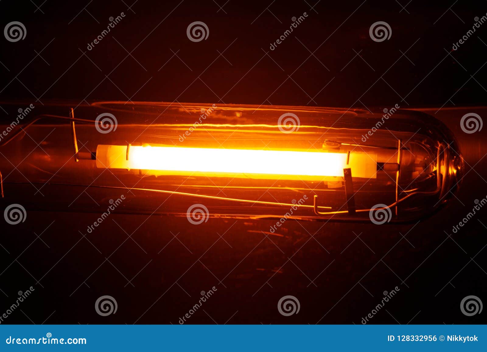 High Pressure Sodium Lamp HPS Orange Light Stock Photo - Image of broad ...