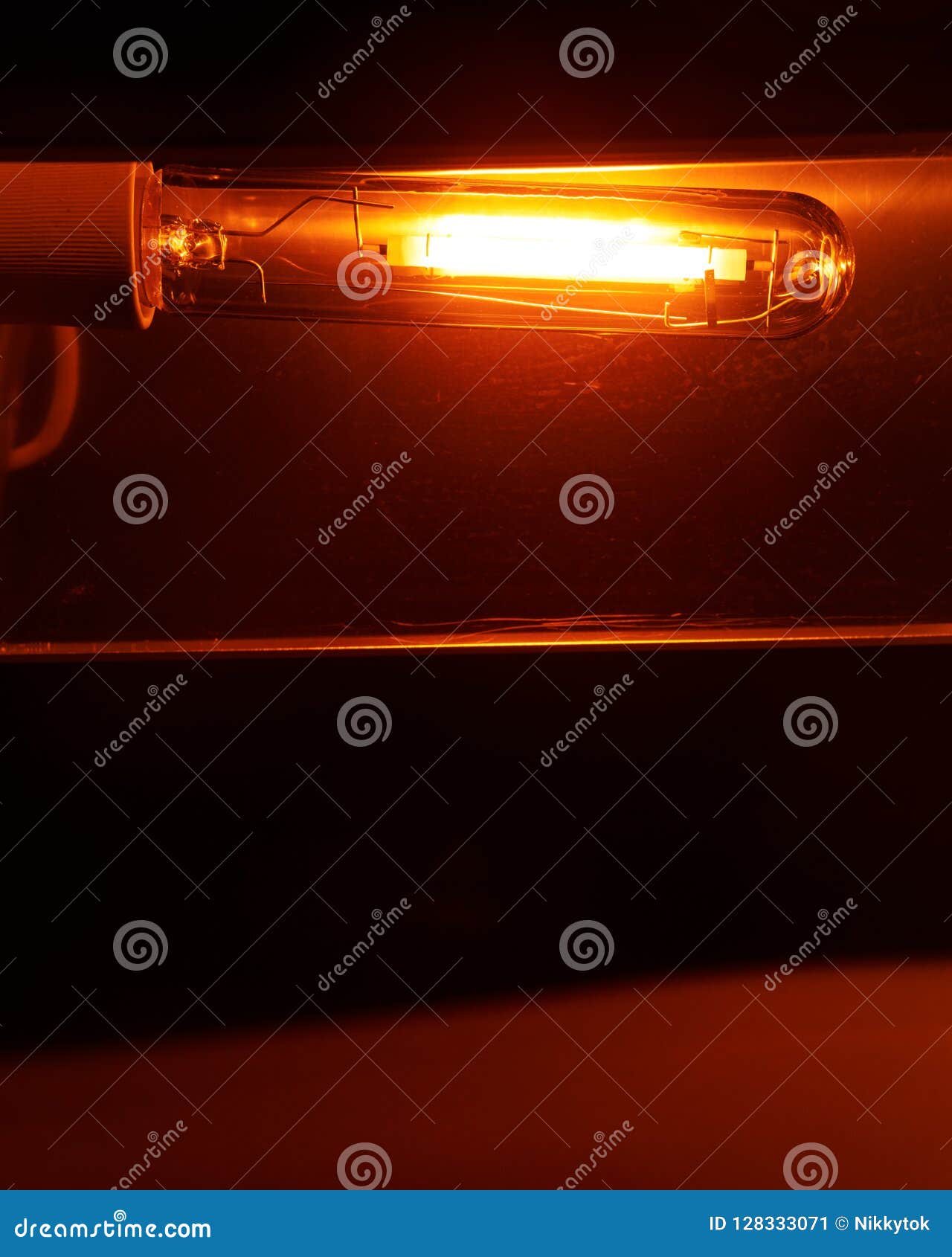 High Pressure Sodium Lamp HPS Orange Light Stock Image - Image of ...