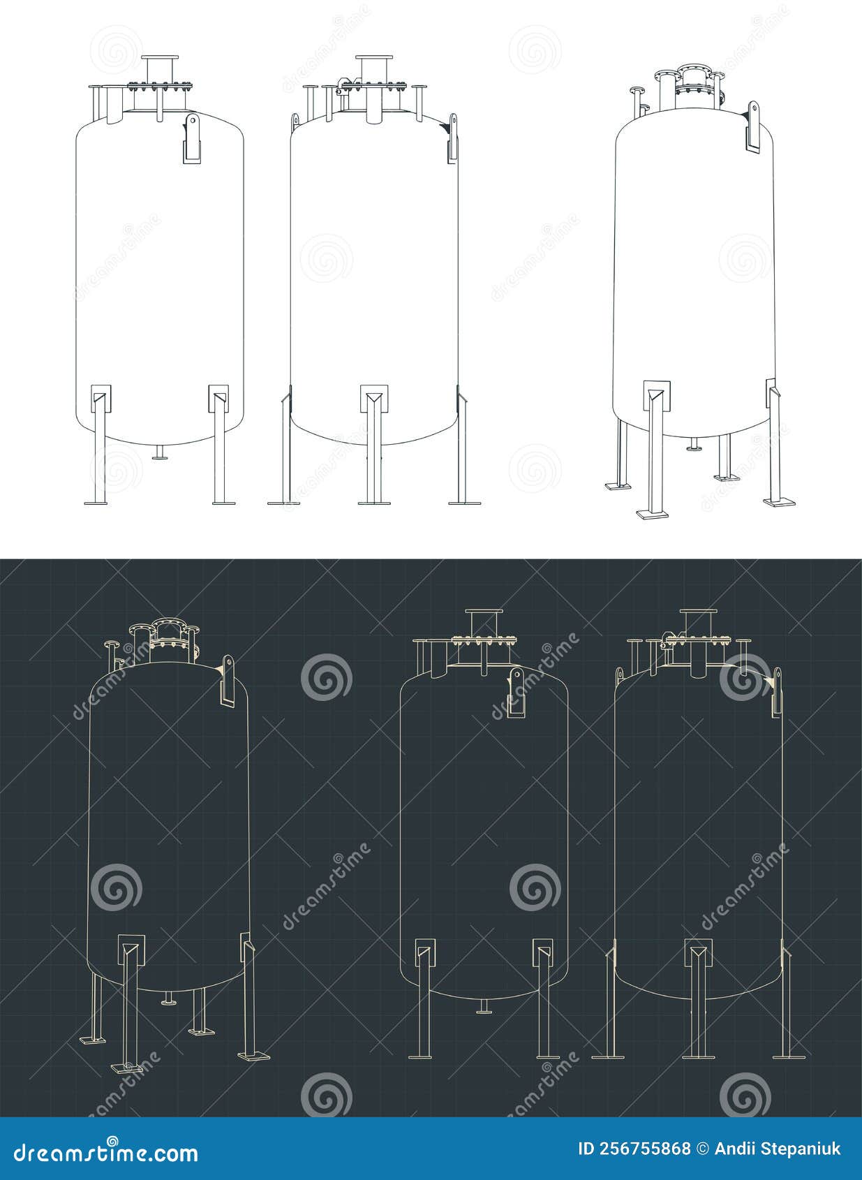 High Pressure Tank Blueprints Stock Vector - Illustration of drawings ...