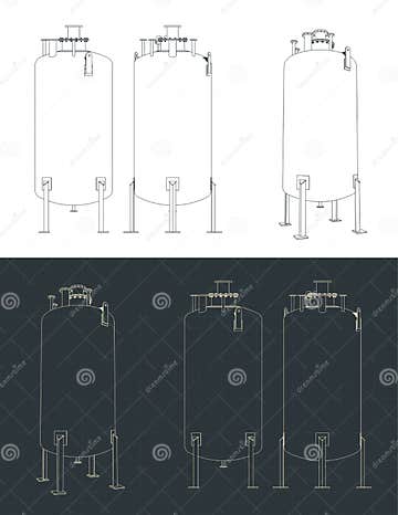 High Pressure Tank Blueprints Stock Vector - Illustration of drawings ...