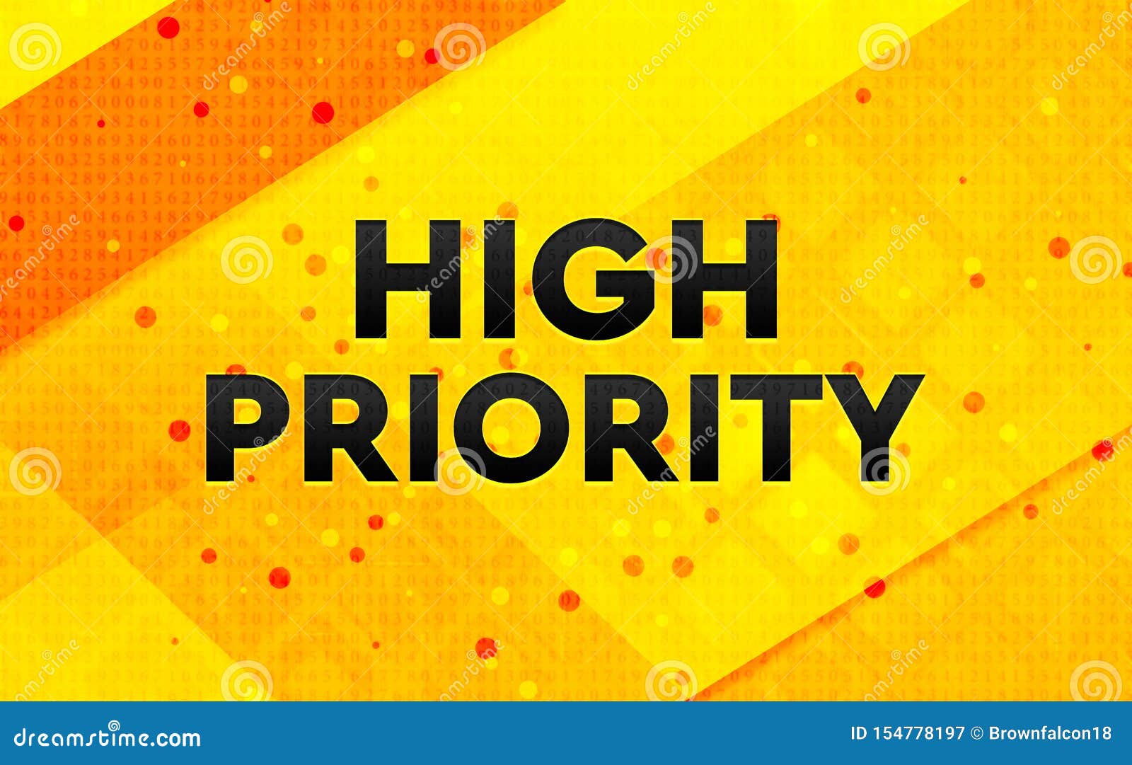 High Priority Abstract Digital Banner Yellow Background Stock ...