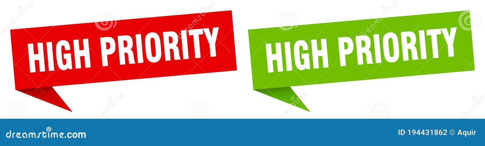High Priority Banner. High Priority Speech Bubble Label Set Stock ...