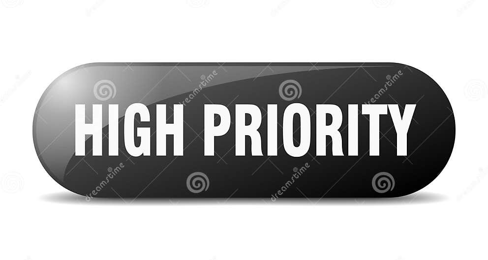 High Priority Button. High Priority Sign. Key. Push Button Stock Vector ...