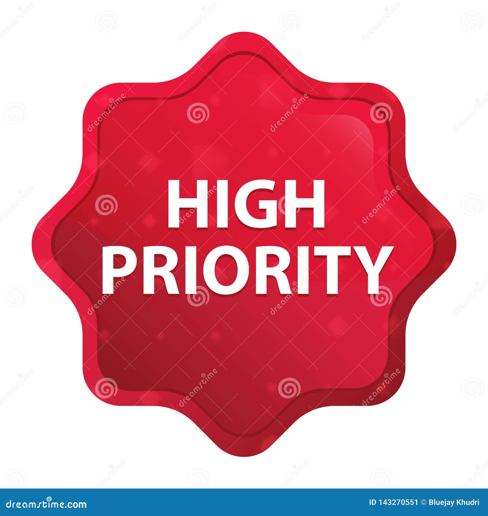 High Priority Misty Rose Red Starburst Sticker Button Stock ...