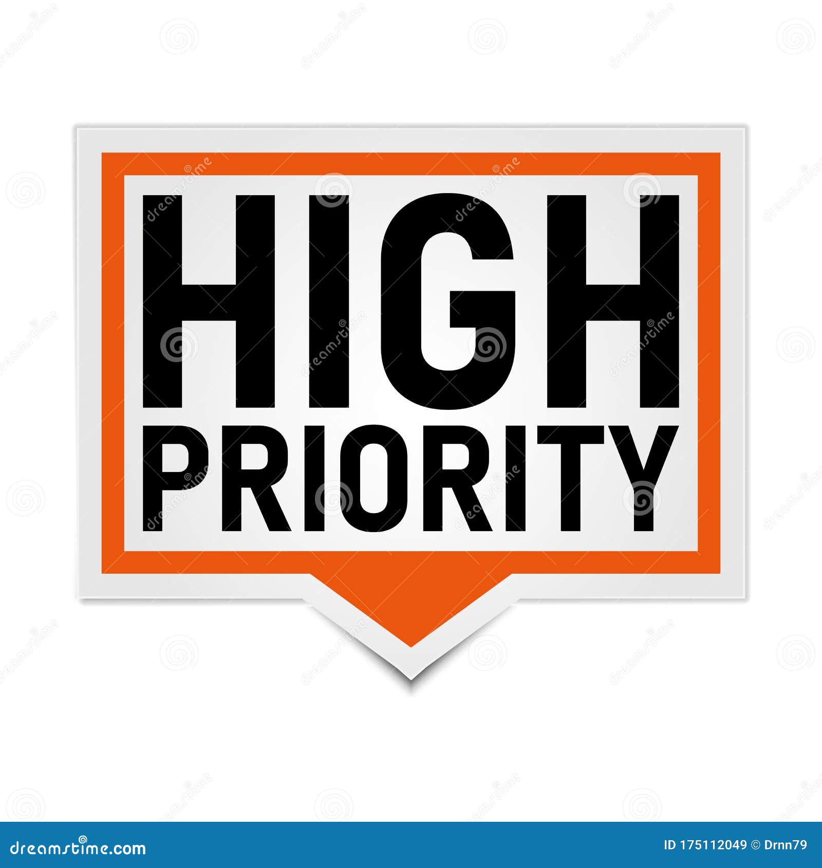 High Priority Orange 3d Square Isolated Speech Bubble Stock Vector ...