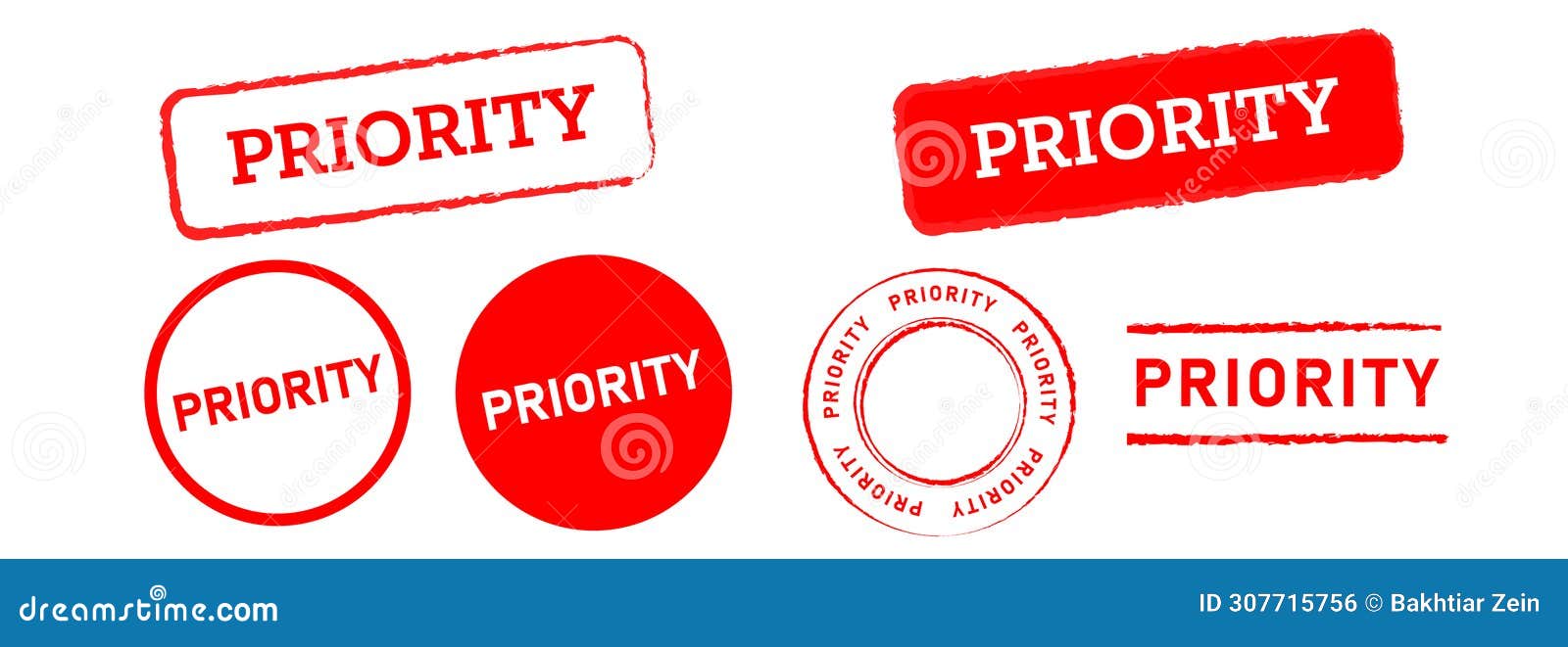 High Priority Red Circle and Square Rubber Stamp Label Sticker Sign Important Information Stock ...
