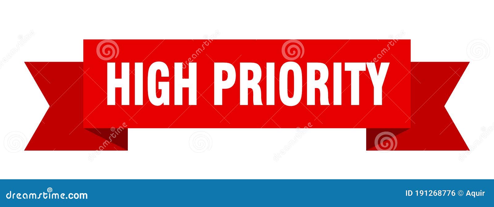 High priority ribbon. stock vector. Illustration of label - 191268776