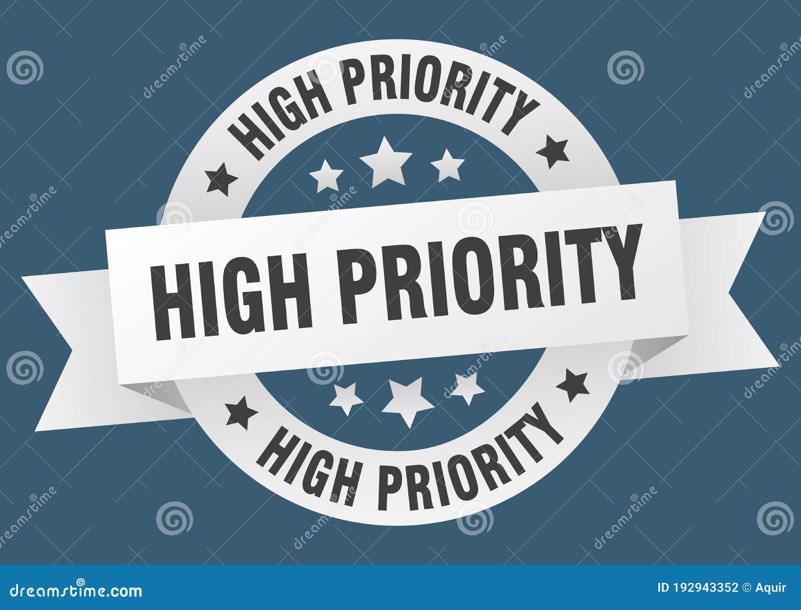High Priority Round Ribbon Isolated Label. High Priority Sign Stock ...