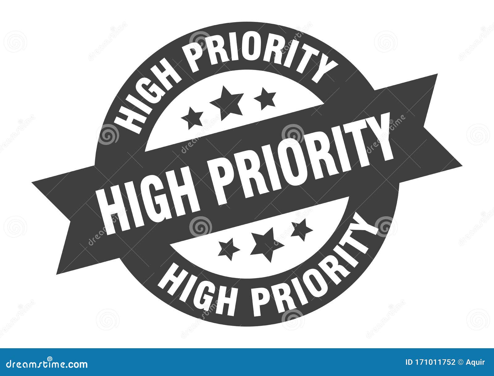 High Priority Sign. High Priority Round Ribbon Sticker Stock Vector ...