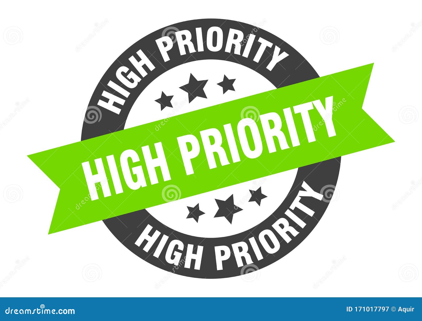 High Priority Sign. High Priority Round Ribbon Sticker Stock Vector ...