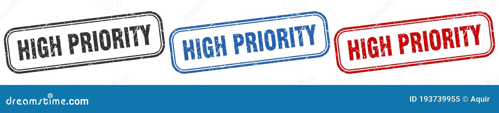 High Priority Square Isolated Sign Set. High Priority Stamp Stock ...