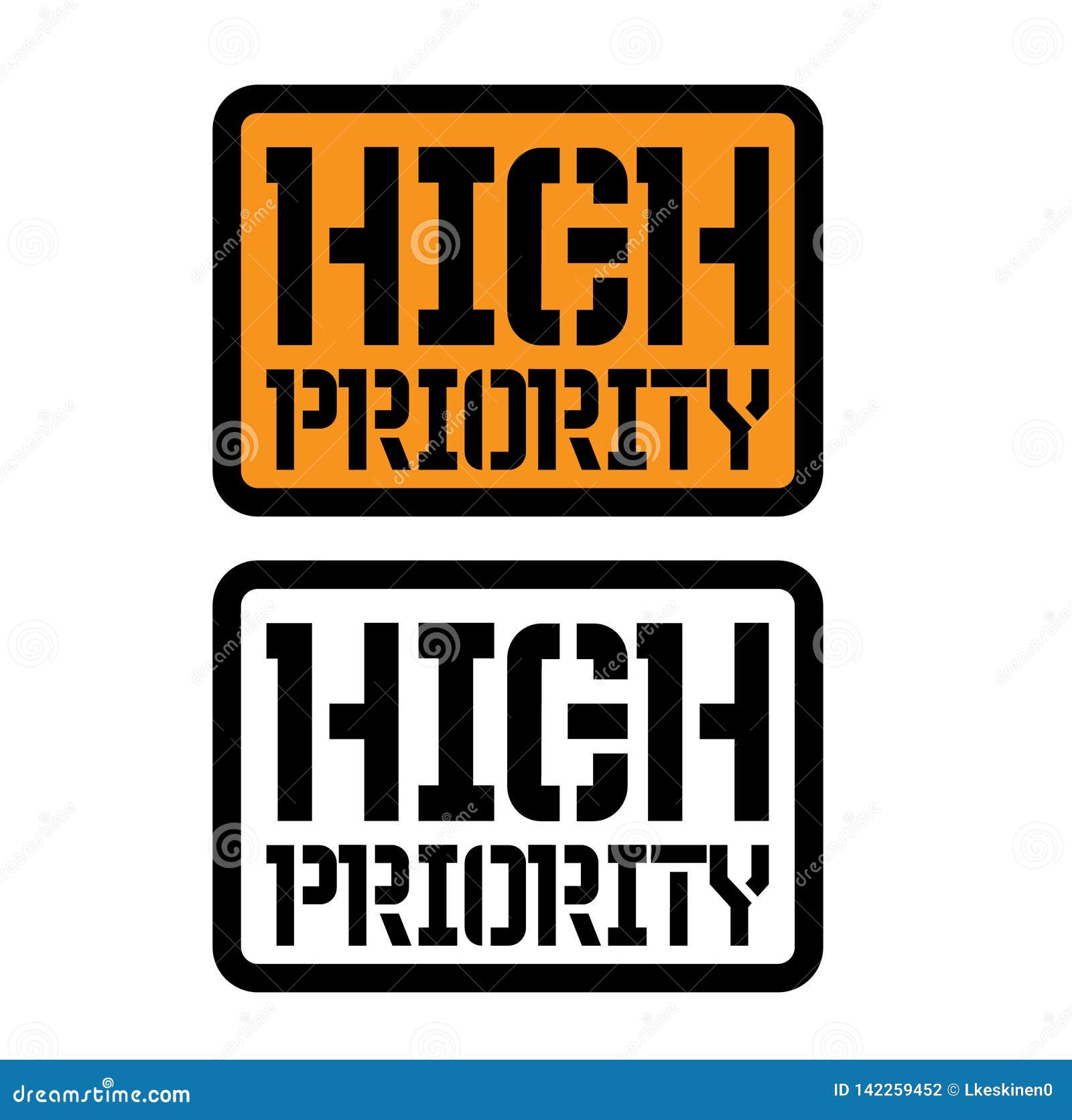 High Priority Stamp on White Stock Vector - Illustration of badge, sign ...